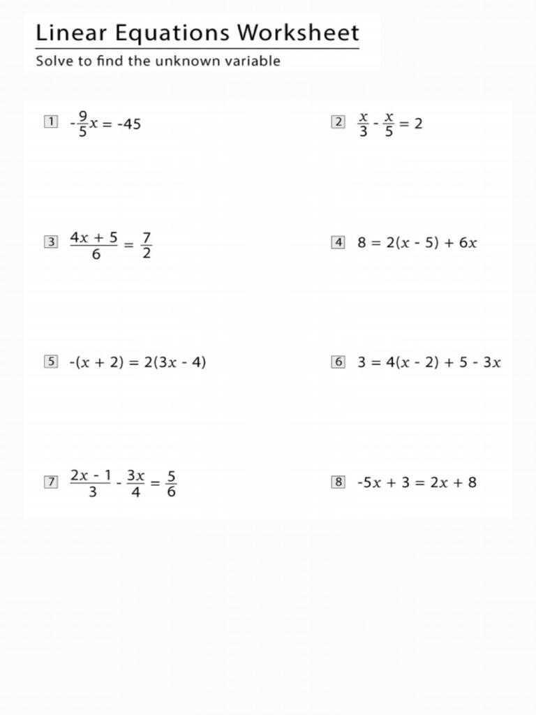 Linear Equation HW | PDF