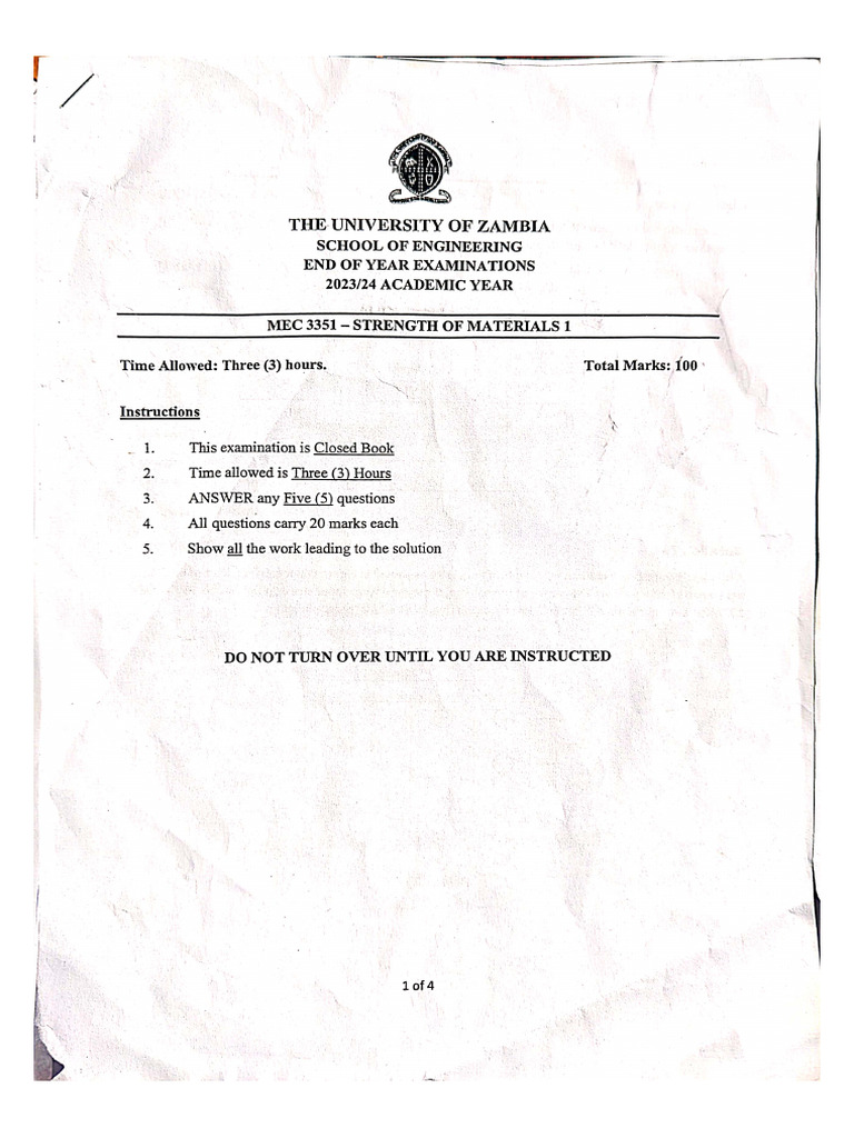 Mec Exam Paper Semester 1 and Test 1 | PDF