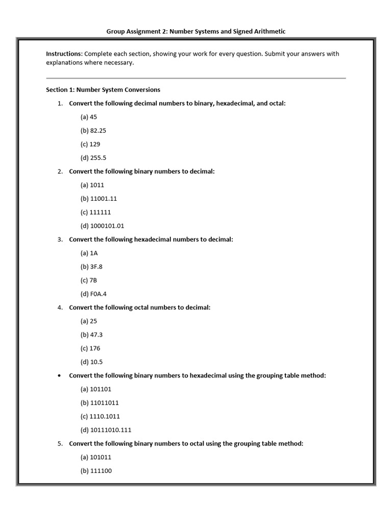 Group Assignment 2 | PDF | Numbers | Mathematics