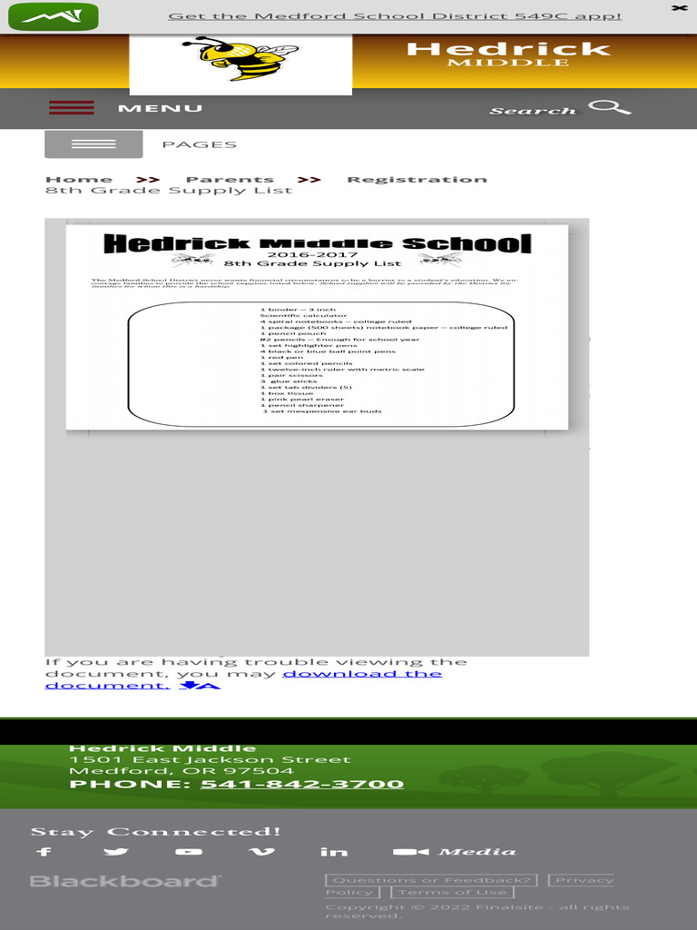 Registration 8th Grade Supply List | PDF | Conservation And Restoration ...