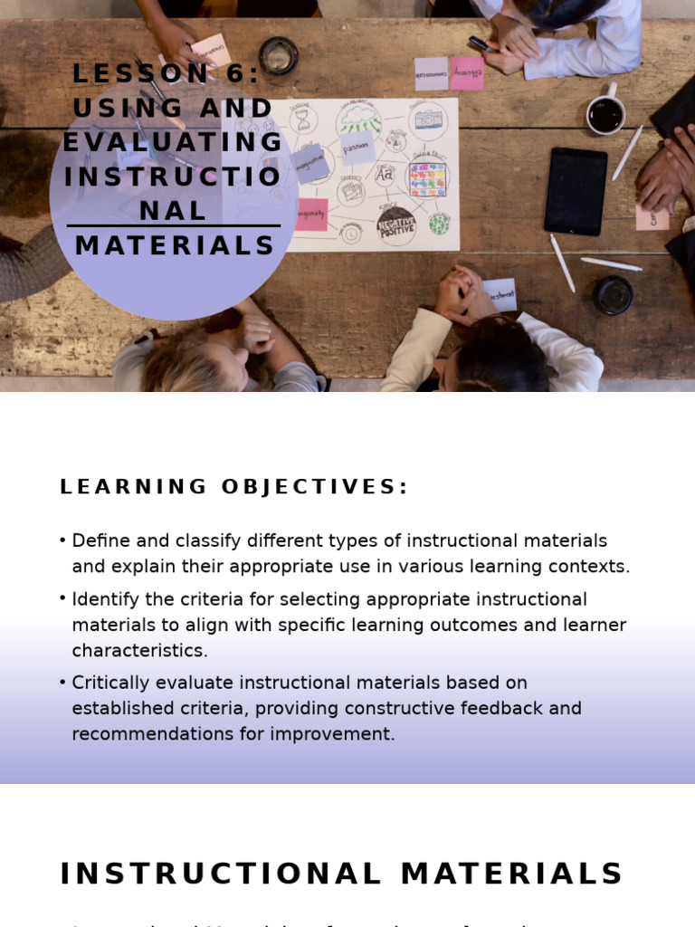 Using and Evaluating Instructional Materials | PDF | Learning | Educational Assessment