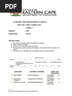 Ems June 2025 - Examination and Memo Grade 7 | PDF | Equity (Finance) | Expense