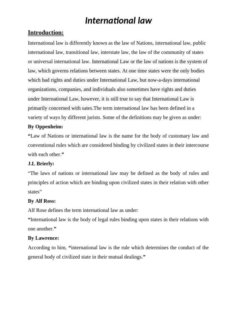 International Law | PDF | International Law | Treaty