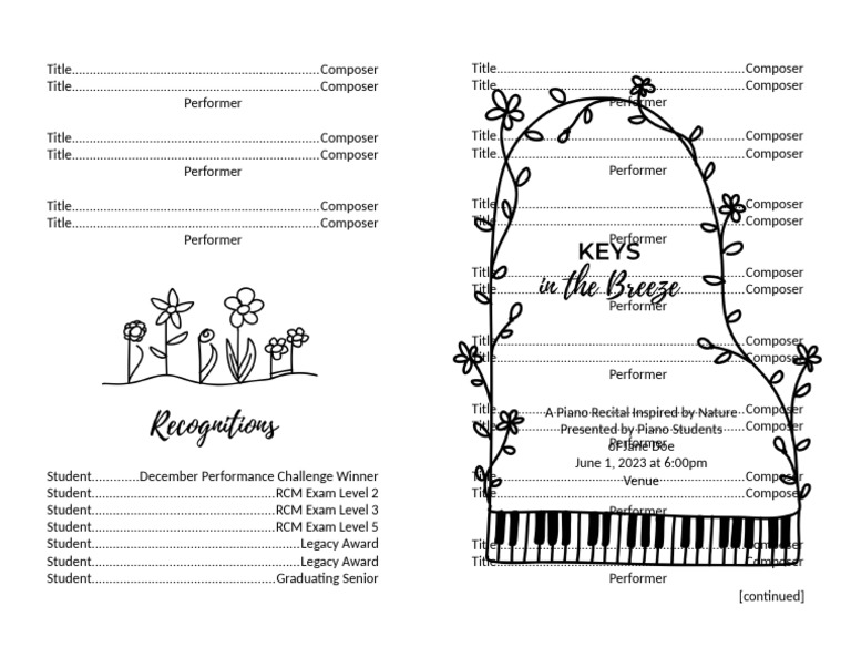 Piano Recital Program Template 6 - ColorInMyPiano - Copy - Copy | PDF ...