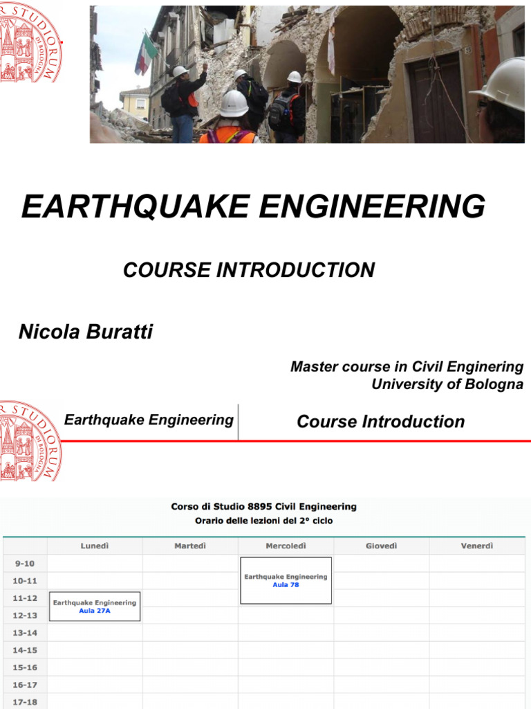Earthquake Engineering Course Overview | PDF | Earthquake Engineering | Seismology