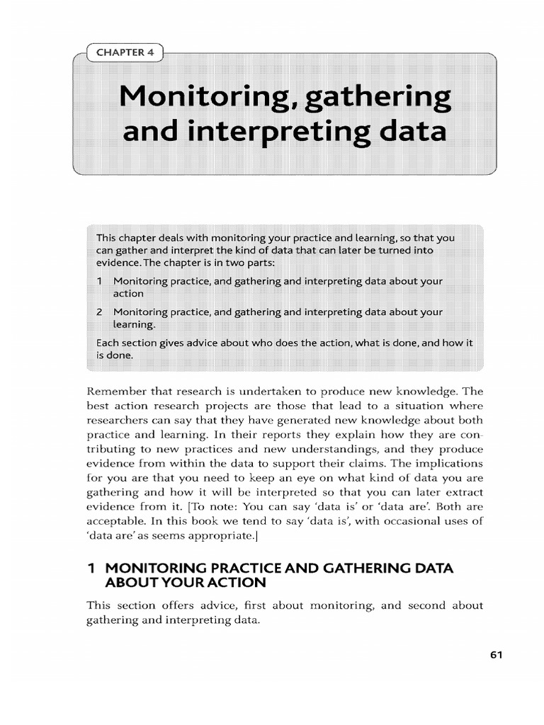 Monitoring, Gathering and Interpreting The Data | PDF | Data ...
