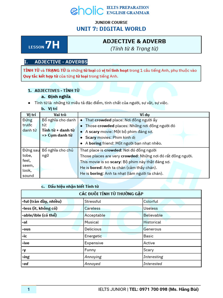 (Junior) Handout U7 - 7D | PDF | Edinburgh | Adverb
