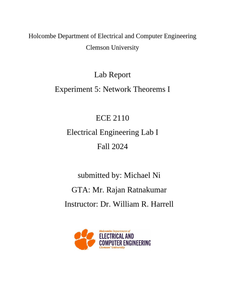 Lab10 - Example Lab Report and Template | PDF | Electrical Network ...