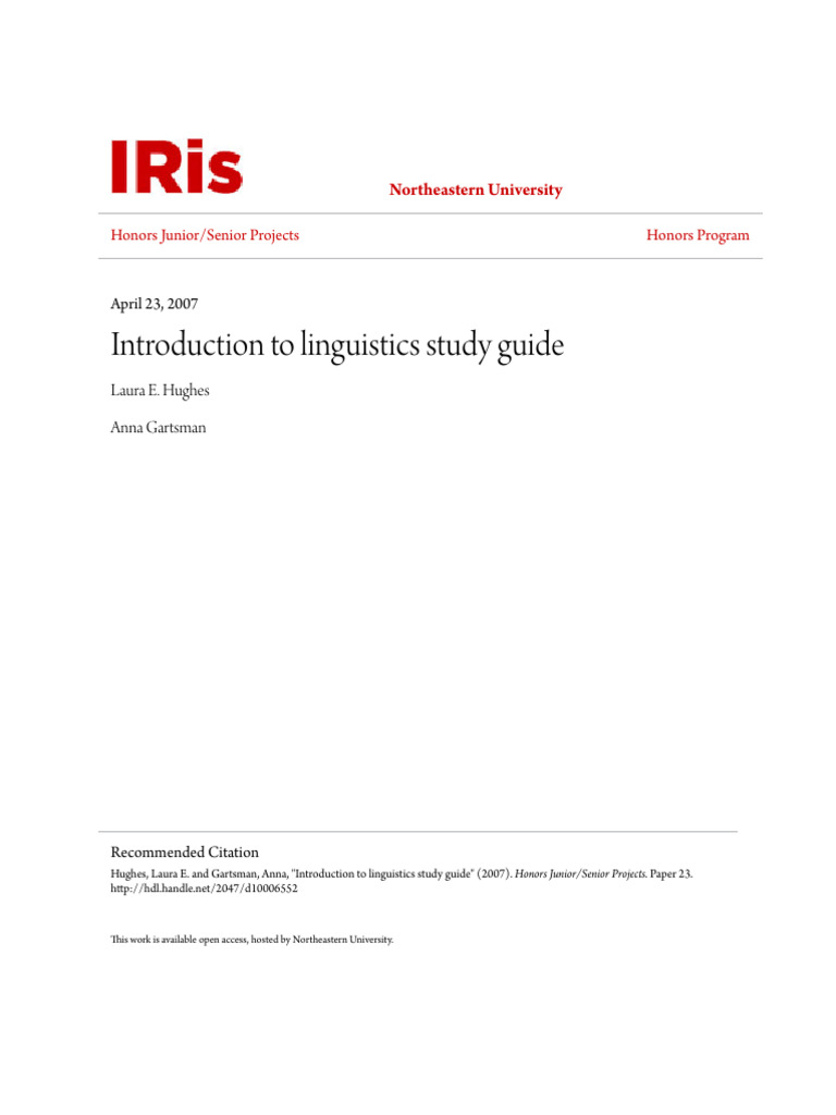 Introduction To Linguistics Study Guide | PDF | Phoneme | Consonant