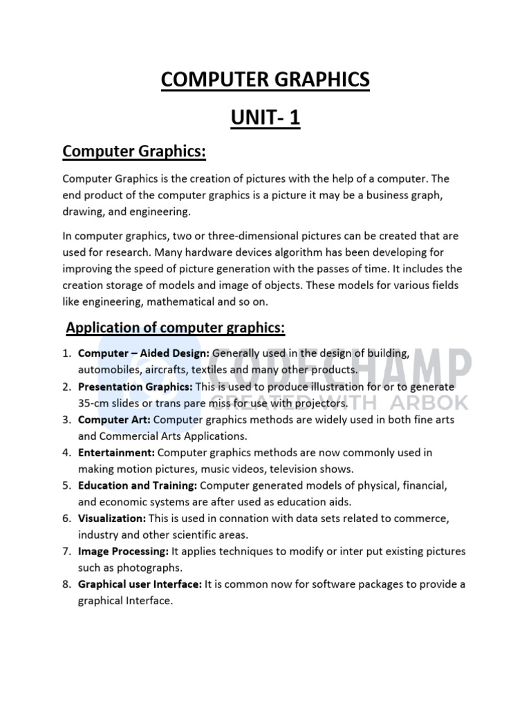 CG unit 1 | PDF | Liquid Crystal Display | Display Resolution