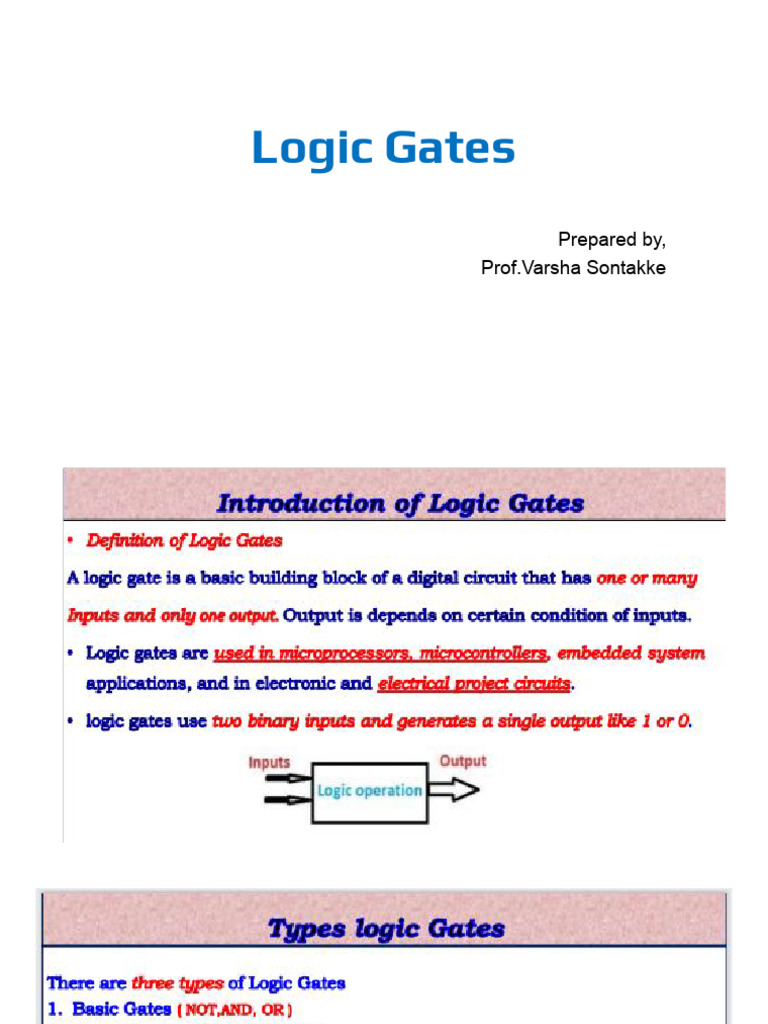 Introduction to Logic Gates | PDF