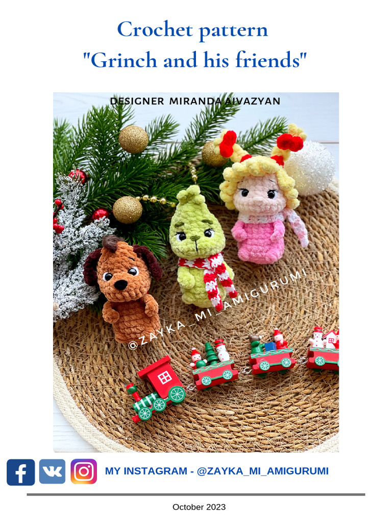 Free Grinch Crochet Pattern Guide | PDF | Crochet | Yarn