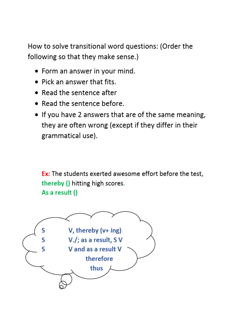 12 Transitions exercise how to | PDF | Linguistics | Cognitive Science