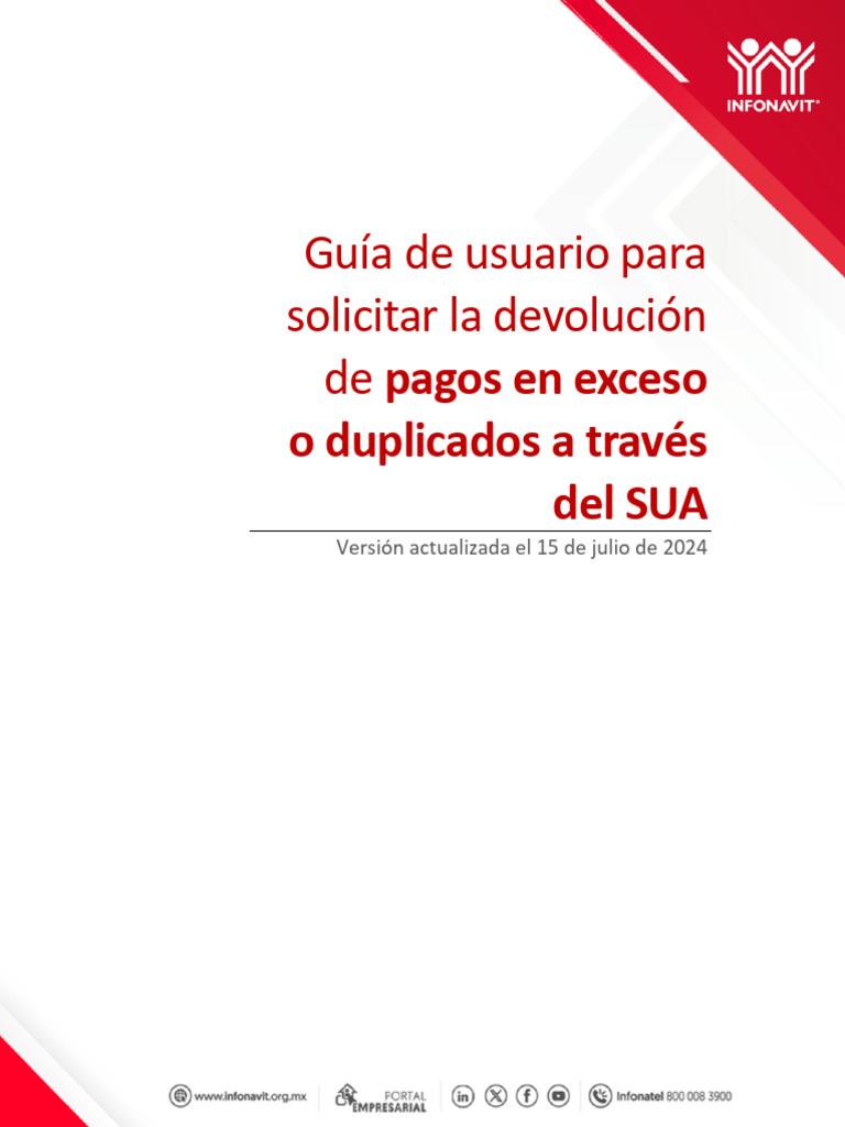 Guia de Usuario para Solicitar La Devolucion de Pagos en Exceso o Duplicados Generados en SUA | PDF