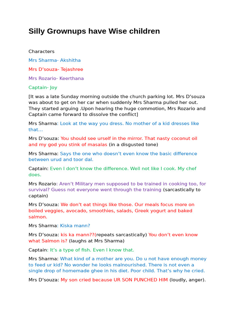 Silly Grownups Have Wise Children | PDF