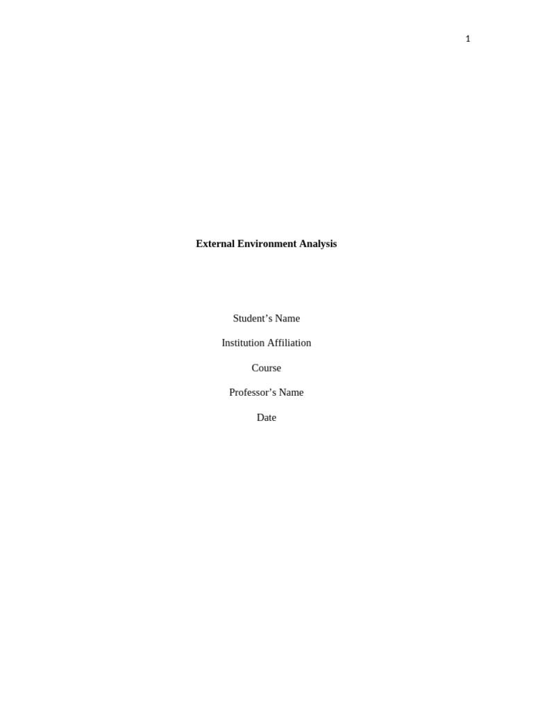 External Environment Analysis | PDF