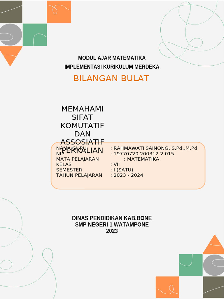 Sifat Komutatif dan Asosiatif Perkalian | PDF