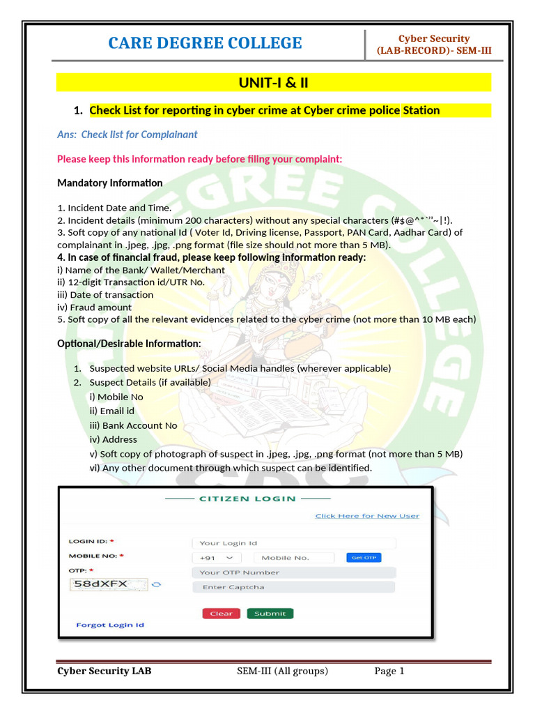 cyber security -LAB RECORD - SEM-III | PDF | Antivirus Software | Malware