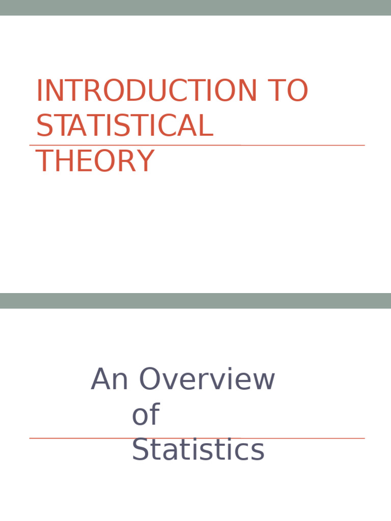 Lecture 1 Introduction To Statistical Theory Pdf Statistics Level Of Measurement