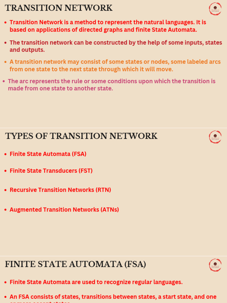 Transition Network and Types | PDF