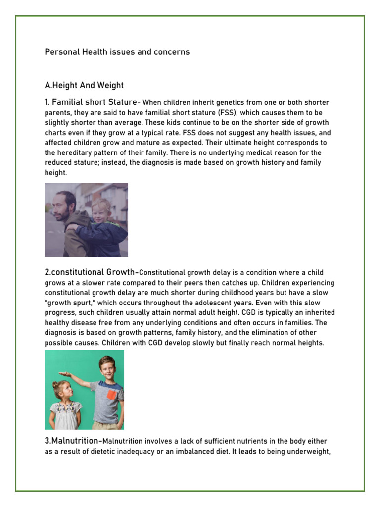 Personal Health Issues and Concerns | PDF | Obesity | Human Tooth