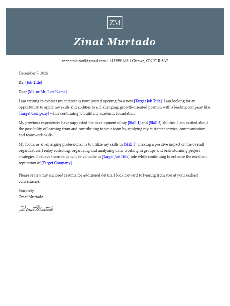 Zinat Murtado Letter 1 | PDF