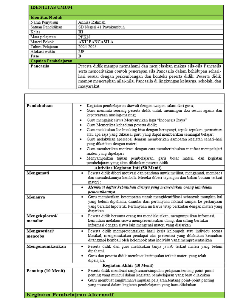 RPP 13 PKM 7 PKN | PDF