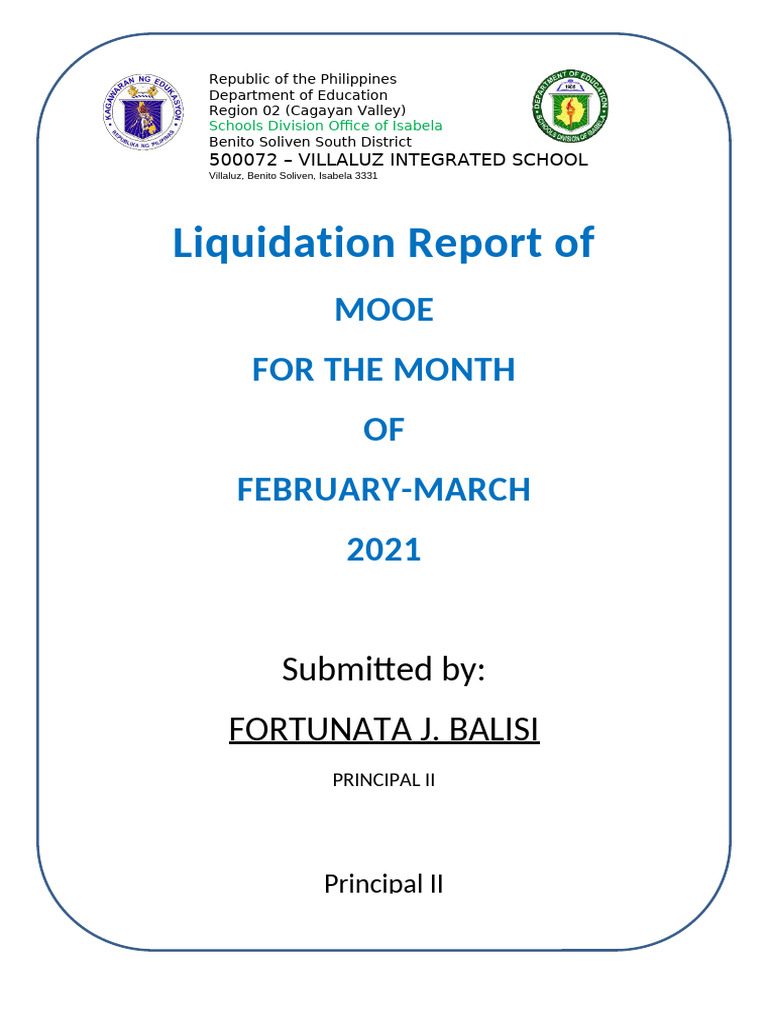 Liquidation Cover Page | PDF