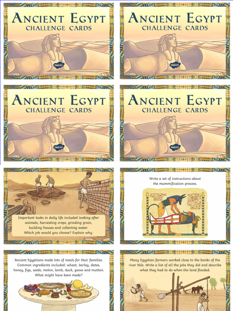 Ancient Egypt Challenge Cards | PDF