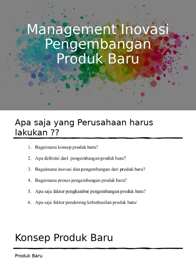 Management Inovasi Pengembangan Produk Baru | PDF