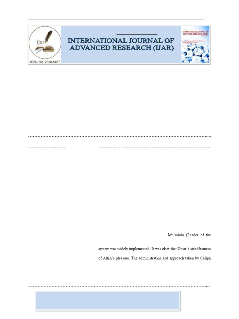 ANALYSIS OF GOVERNANCE IN THE ERA OF THE CALIPHATE OF UMAR IBN AL ... ANALYSIS OF GOVERNANCE IN THE ERA OF THE CALIPHATE OF UMAR IBN AL ...