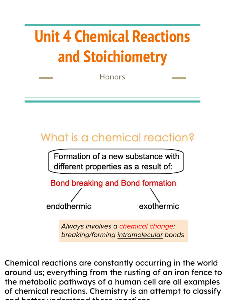 Chemical Reactions & Stoichiometry Guide | PDF | Hydroxide | Chemical ...