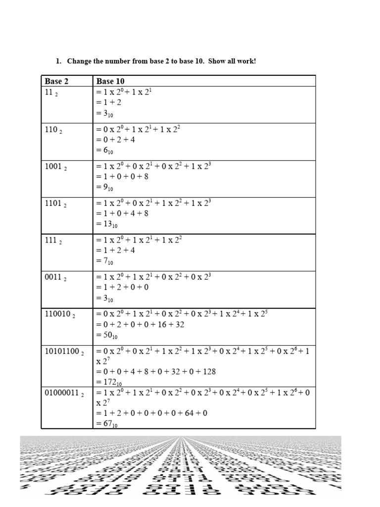 Number Base Practice | PDF
