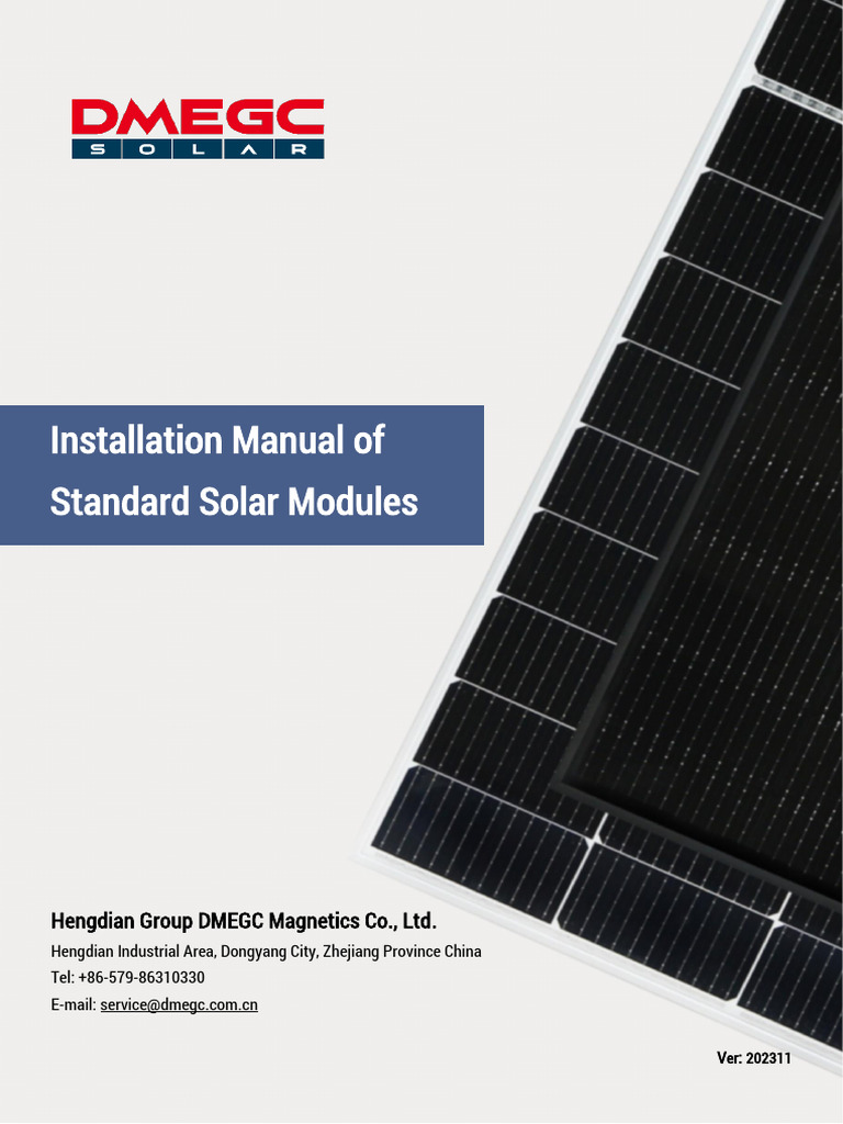 Manual Modules DMEGC 2023-11 en | PDF | Solar Panel | Photovoltaic System