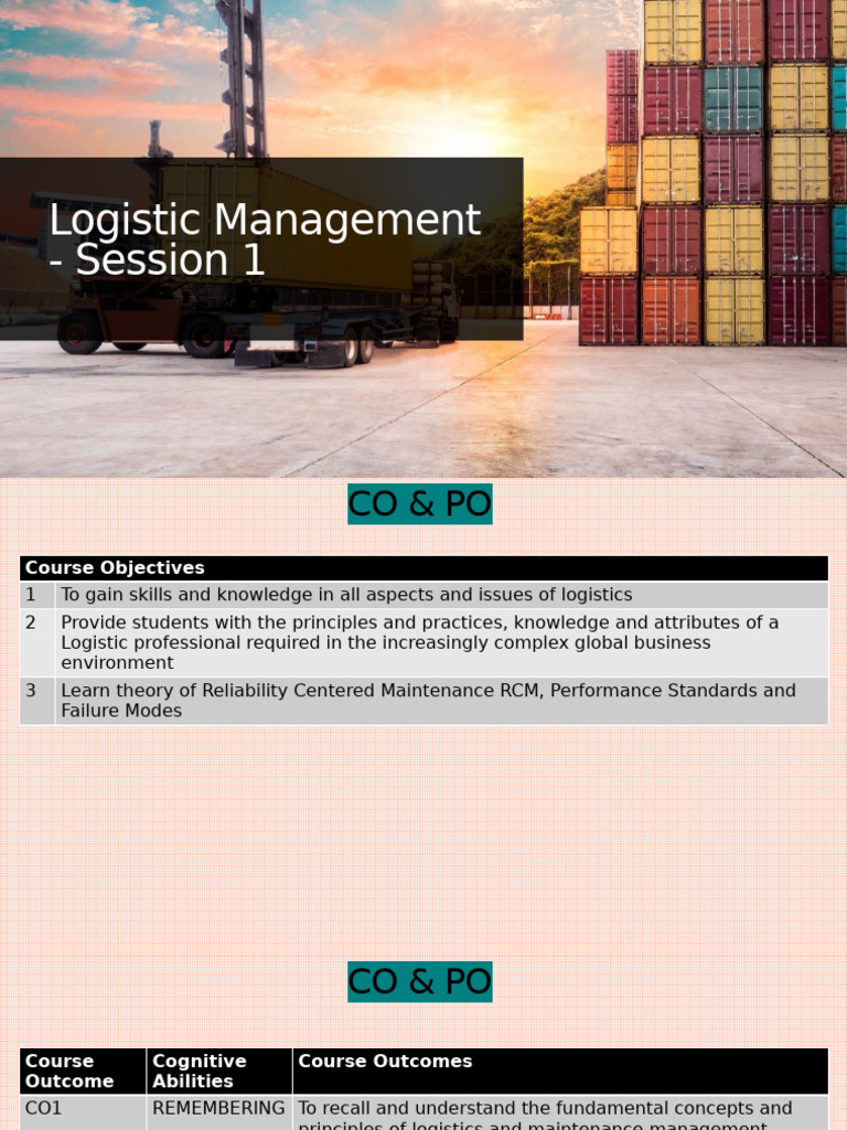 Session 1 - Introduction To Logistics | PDF | Logistics | Supply Chain