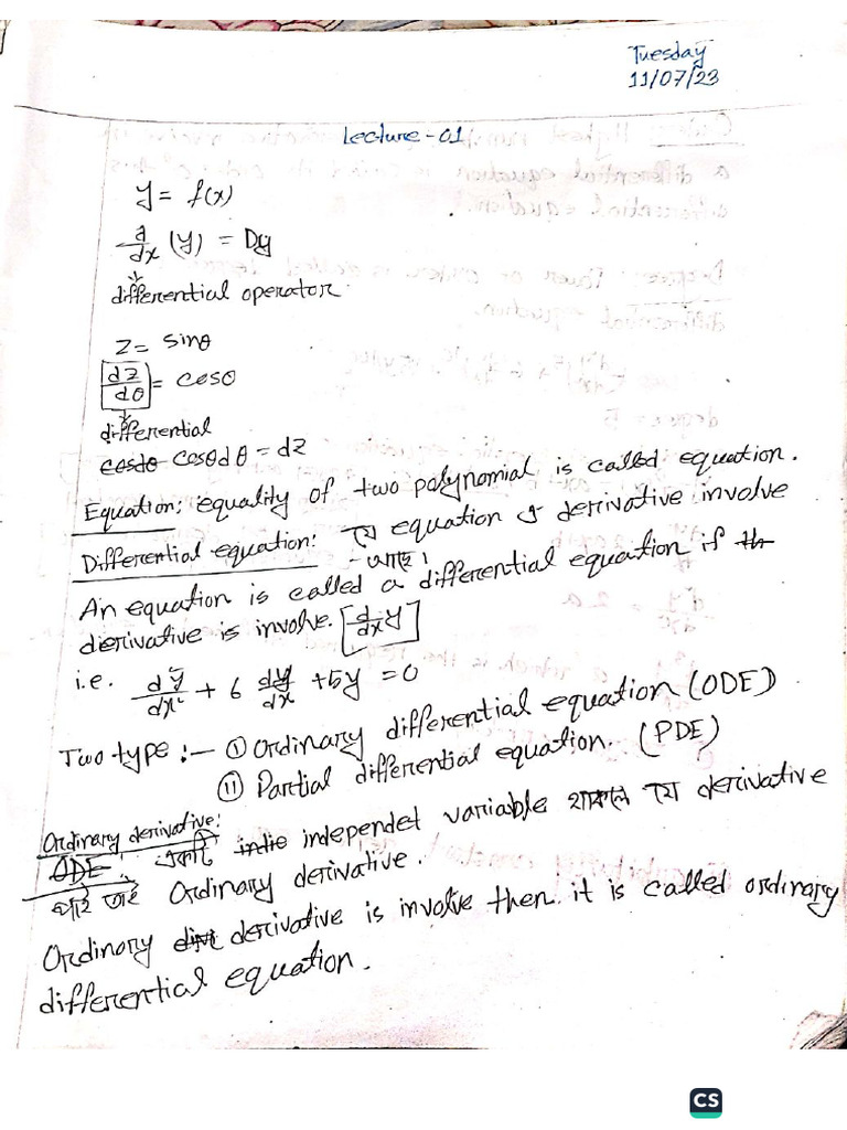 Differential Equation ( Dulal Sir) | PDF