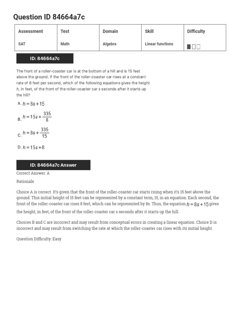 Linear Functions 1~key Pdf Function Mathematics Equations