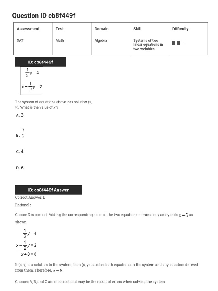 Solving Systems of Linear Equations | PDF | Equations | Algebra