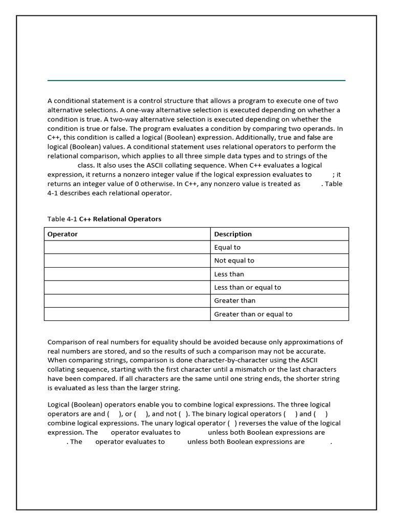 Lab 4 1 Using Relational And Logical Operators To Evaluate Logical Pdf Boolean Data Type