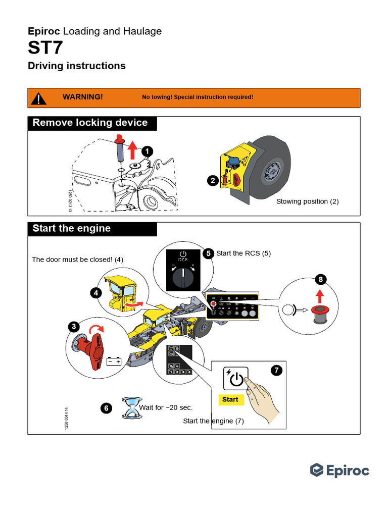 9852 2327 01c Driving Instructions ST7 | PDF | Automotive Industry | Vehicle Technology