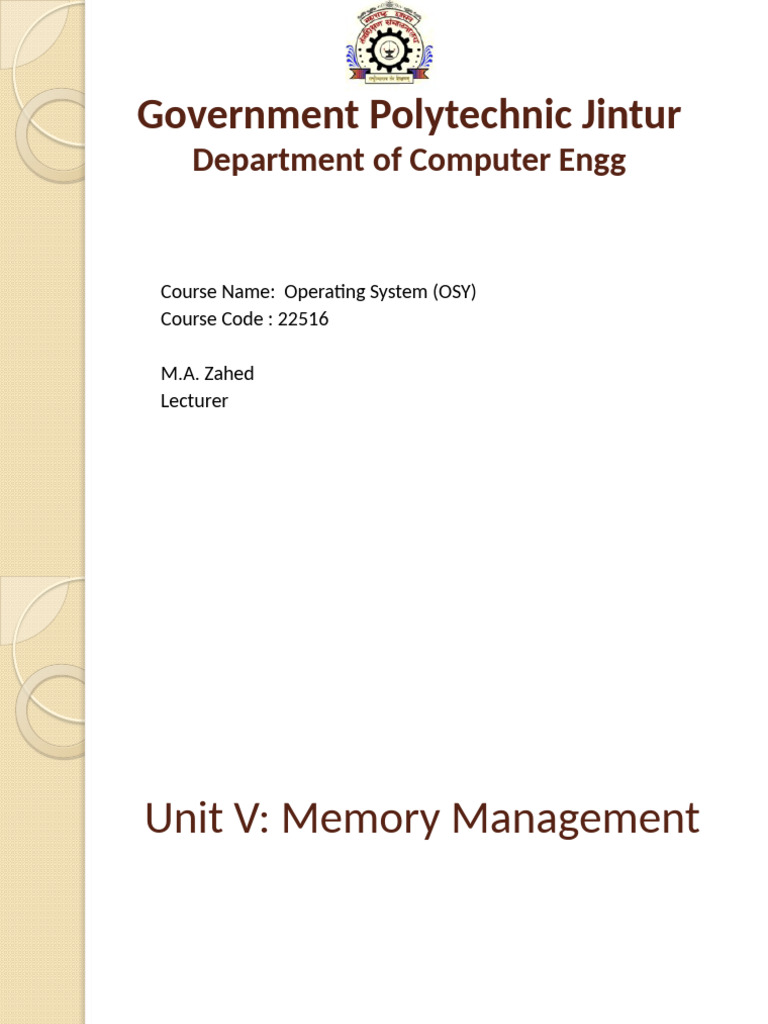 Unit 5 OS | PDF | Computer Data Storage | Process (Computing)