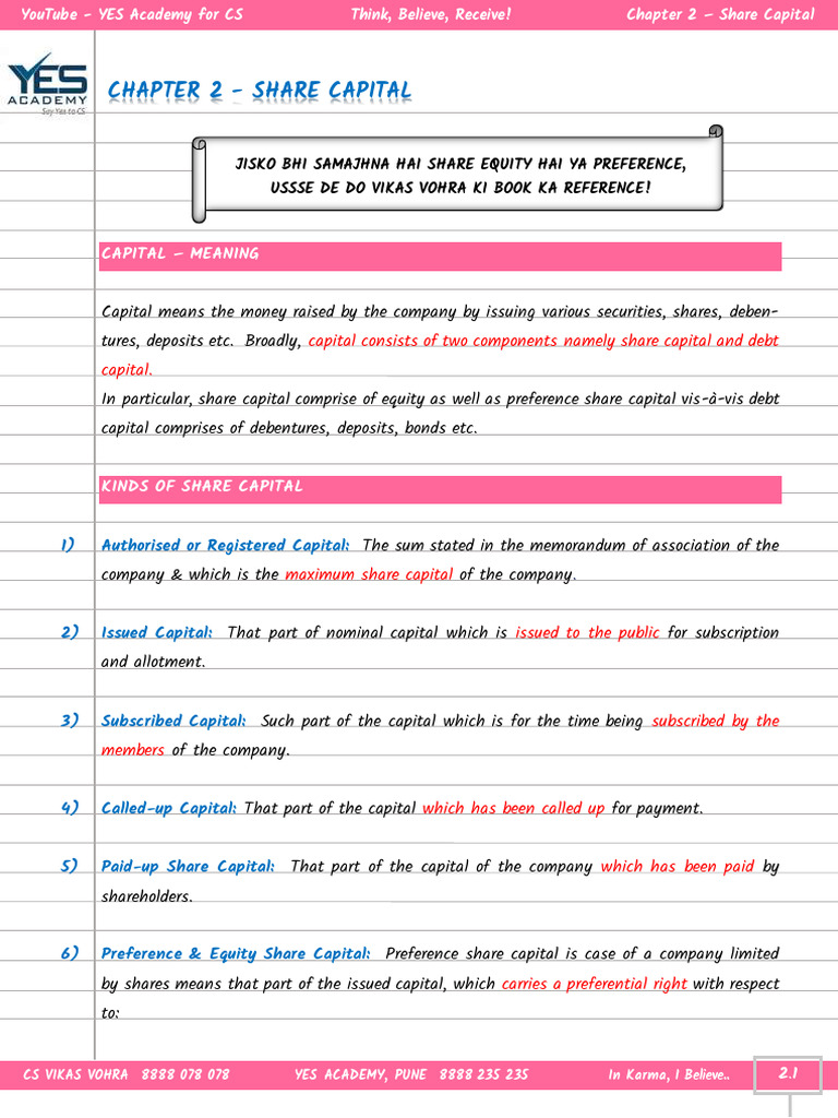 CS Executive Company Law 2 | PDF | Stocks | Securities (Finance)