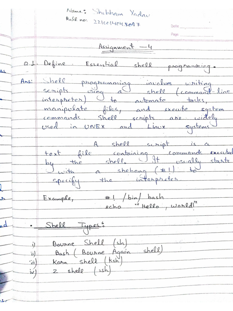 Unix Assignment 4 | PDF