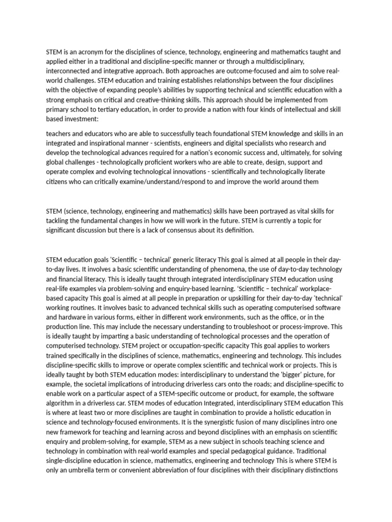 Stem | PDF | Science, Technology, Engineering, And Mathematics | Science