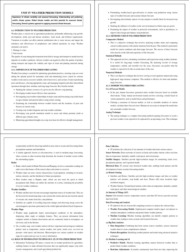 ITA Unit-4 book | PDF | General Circulation Model | Climate