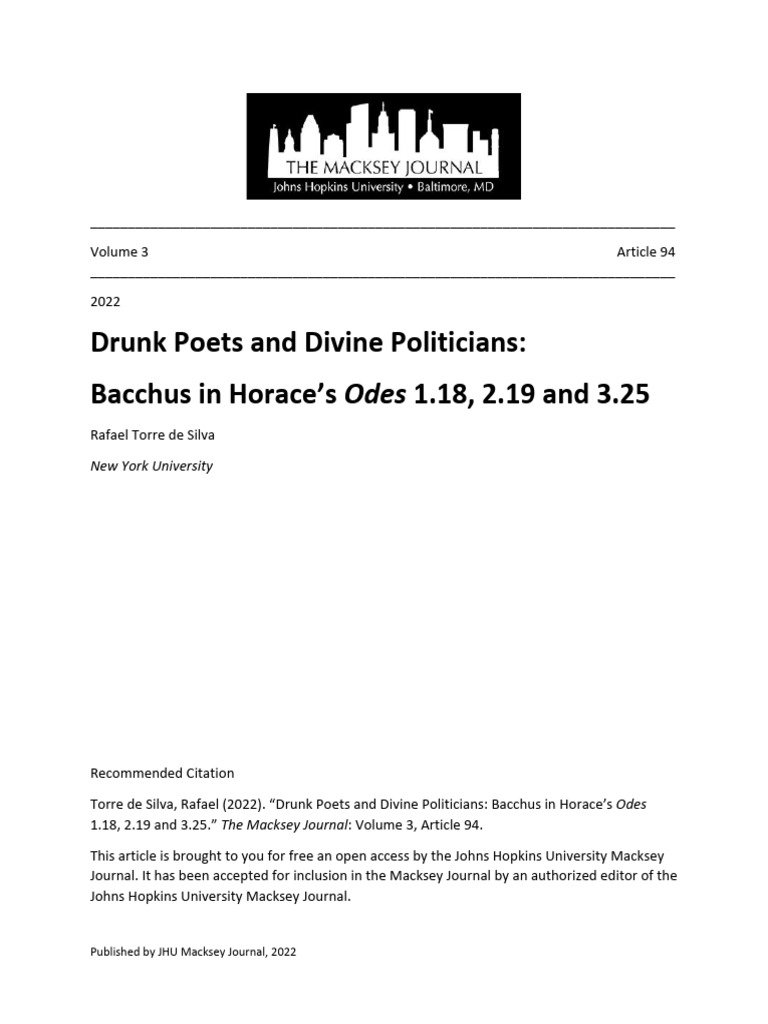 Article 94 | PDF | Horace | Dionysus