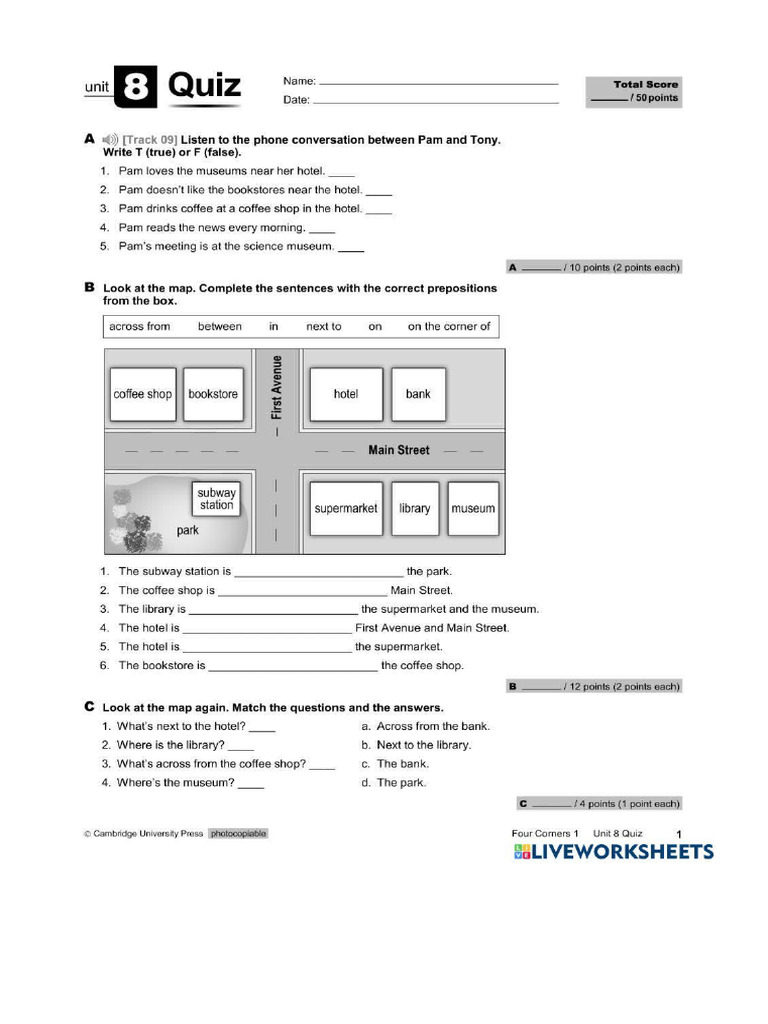 Worksheet UNIT 8, 1 | PDF