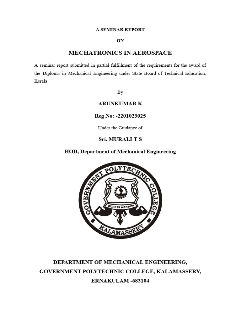 seminar draft (1)-1 | PDF | Mechatronics | Engineering