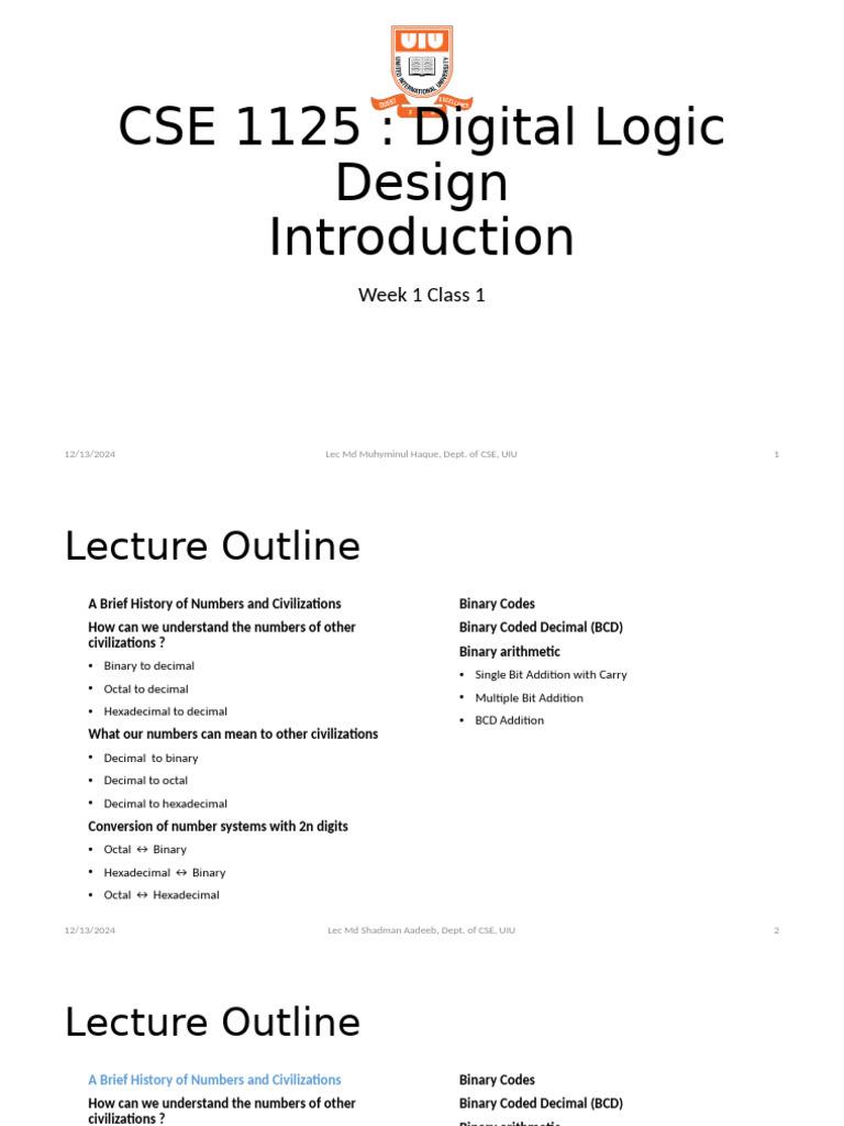 DLD Week 1 Class 1 | PDF | Mathematics | Mathematical Notation