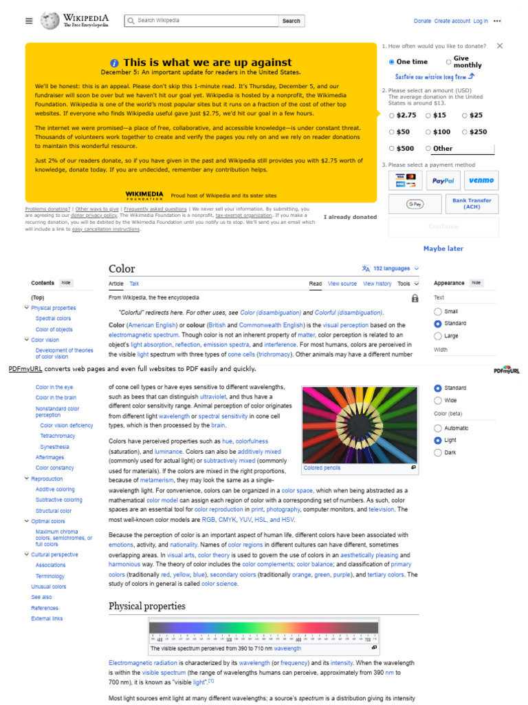 En Wikipedia Org Wiki Color Merged | PDF | Color | Visual Cortex